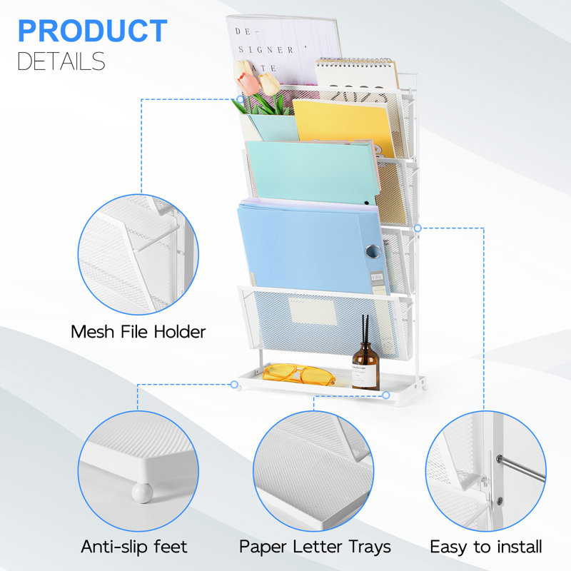 zenco homegoods Desk File Organizer 4 Tier Vertical Folder Organizer ...