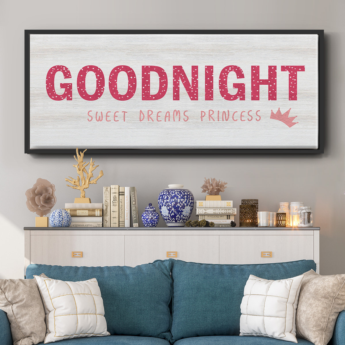Wexford Home Princess Goodnight- Framed Canvas | Wayfair