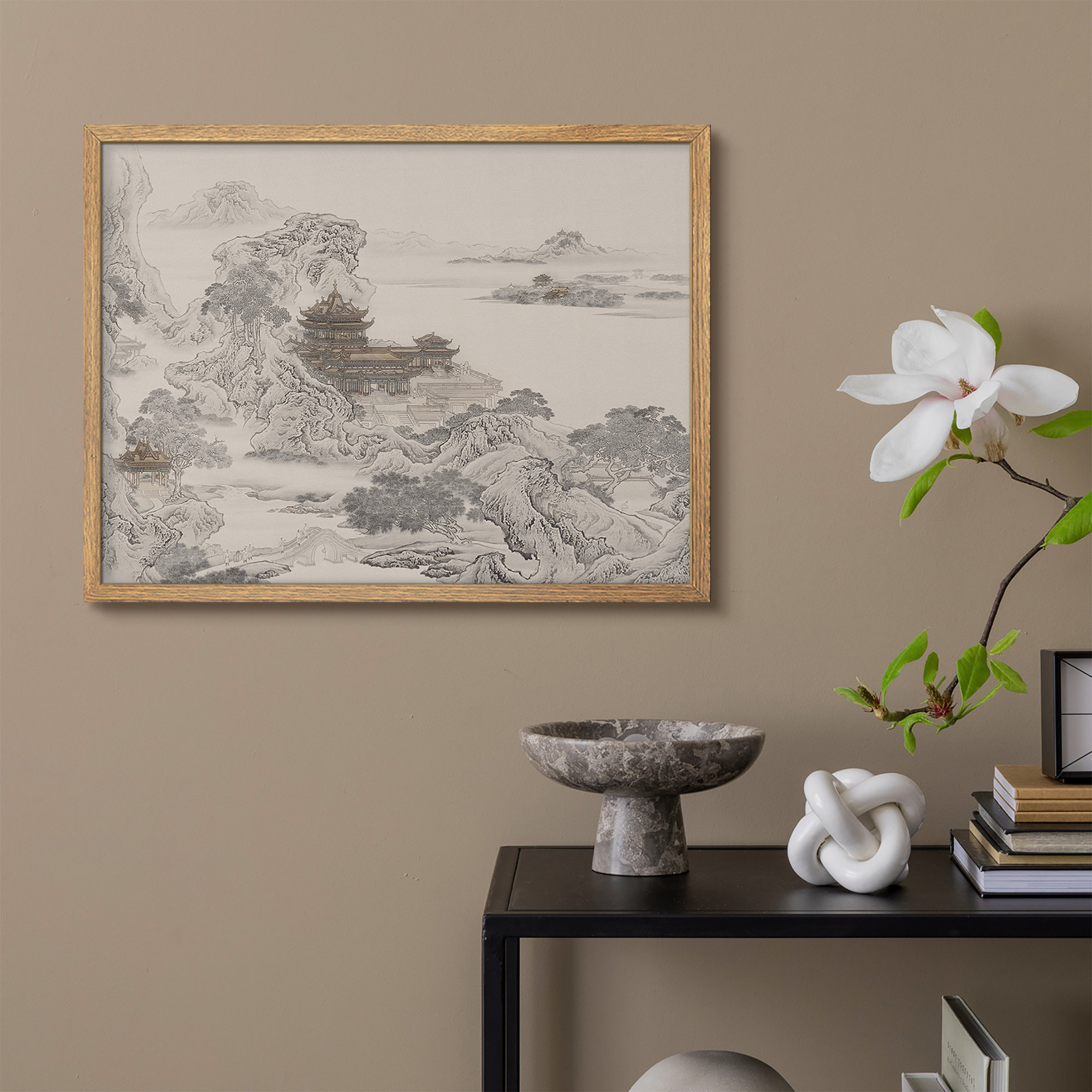 SIGNLEADER Mountain Landscape Nature Artwork Framed Prints Posters ...