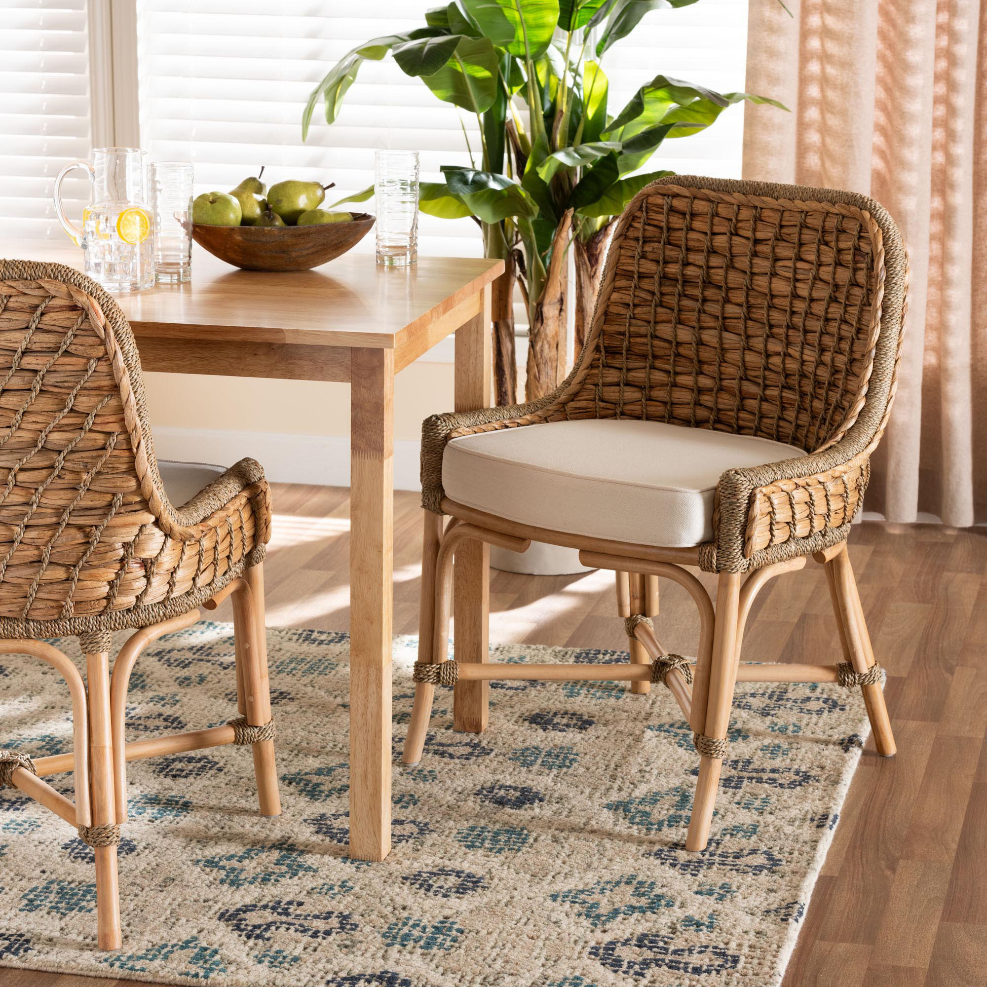 Bayou Breeze Kyle Modern Bohemian Natural Brown Woven Rattan and ...