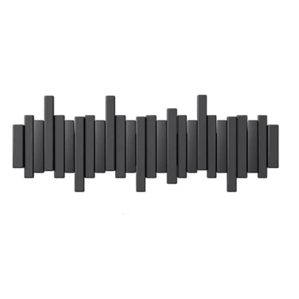George Oliver Natural Wooden Piano Key Coat Rack, Wall Mounted Coat ...