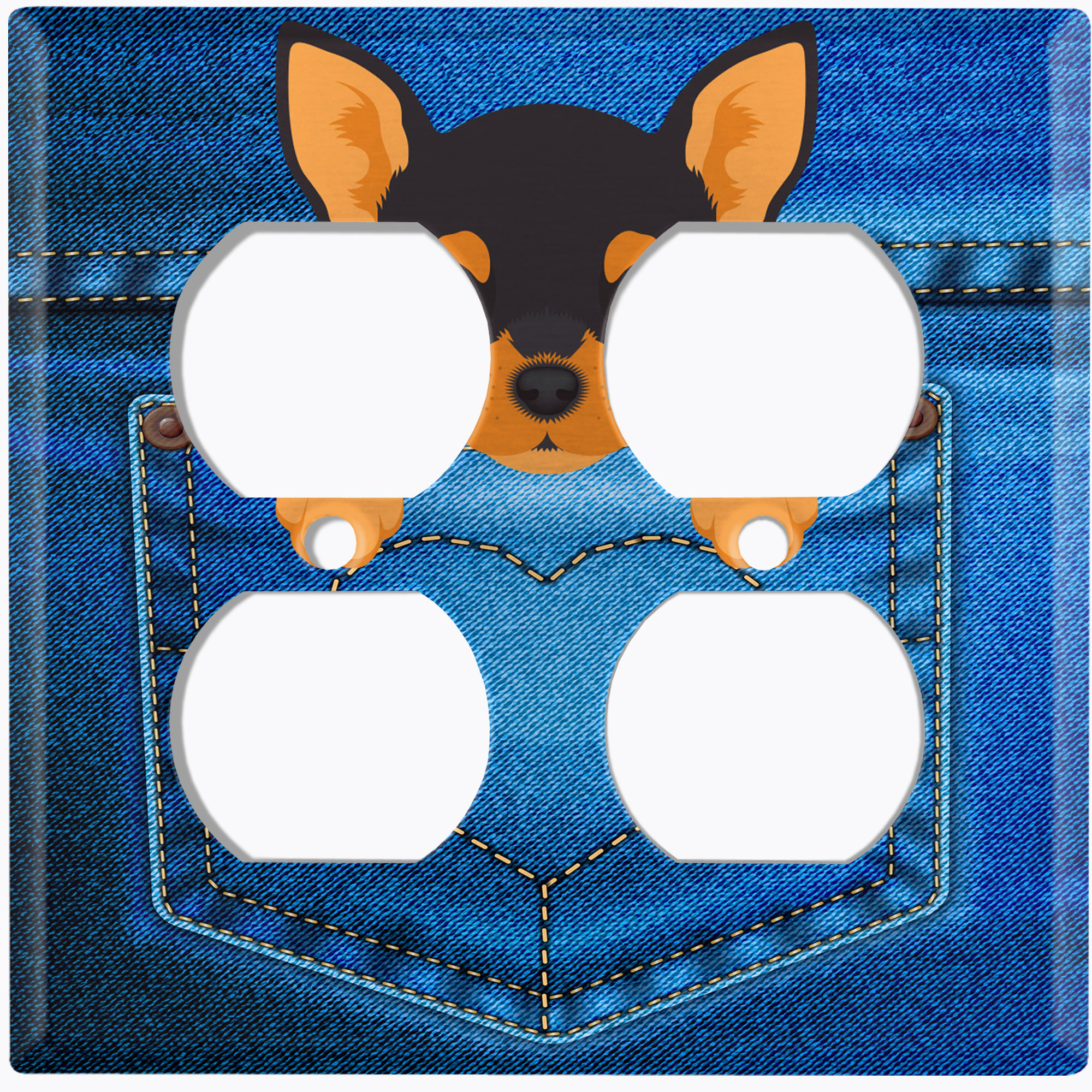 WorldAcc Metal Light Switch Plate Outlet Cover (Cute Puppy Dog ...