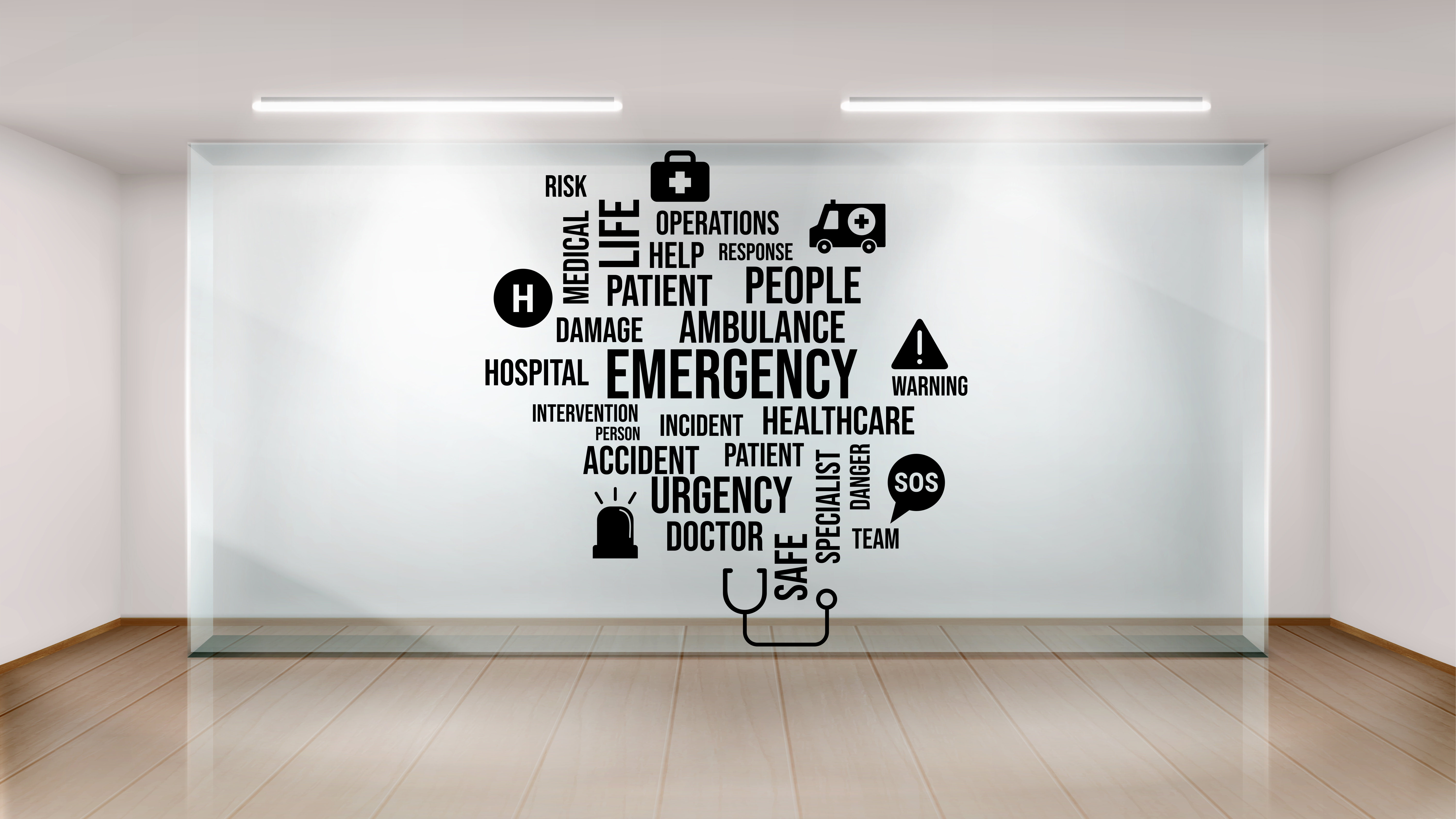 Hokku Designs Emergency Hospital Healthcare Vinyl Wall Decal, Health ...