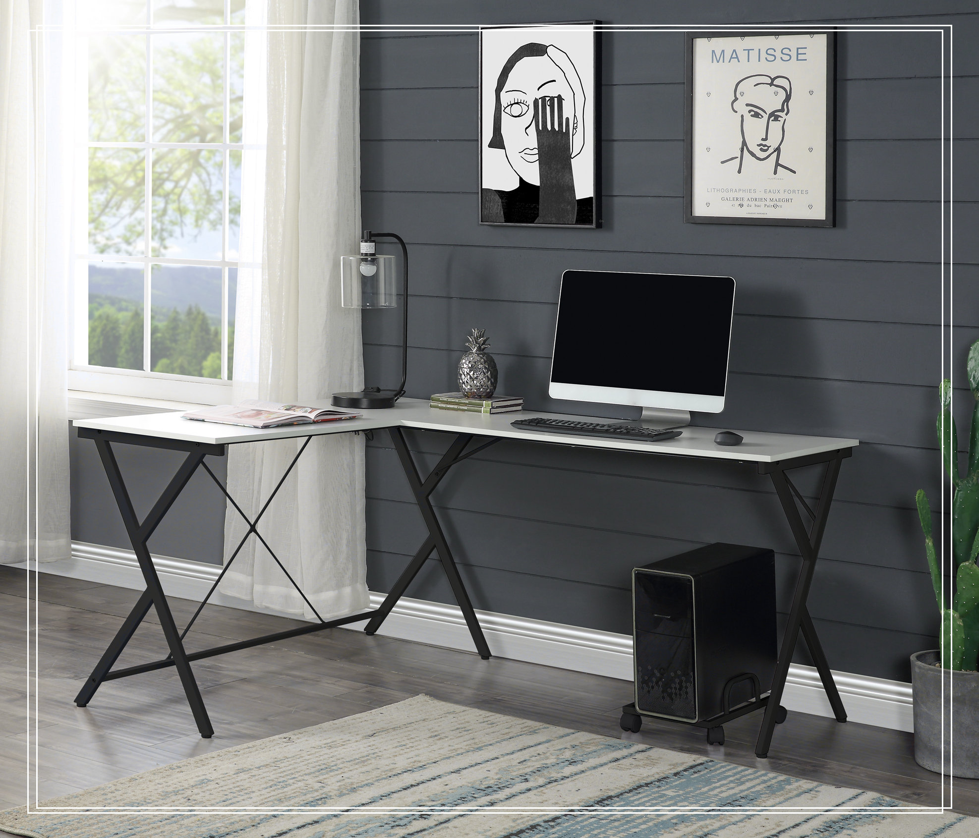 Ebern Designs Versatile L-Shaped Computer Desk for Efficient Work and ...