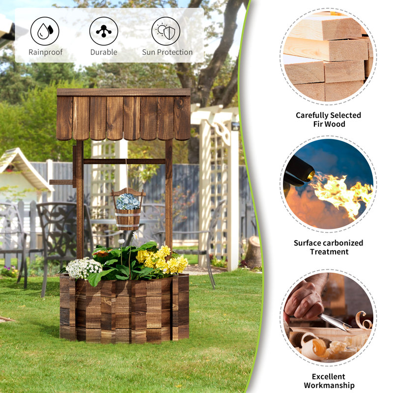 Millwood Pines Bryttany Wood Wishing Well & Reviews | Wayfair