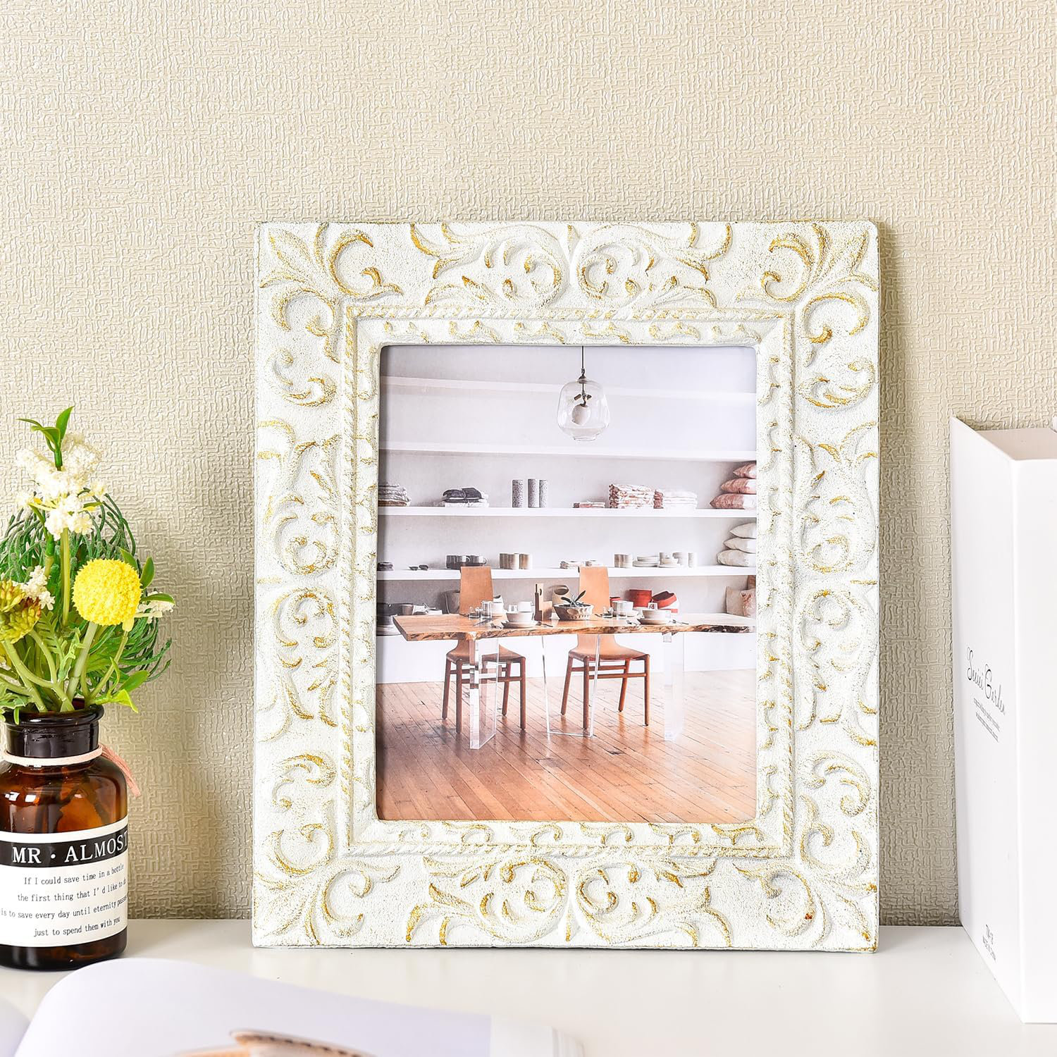 One Allium Way Vintage French Ornate Heavy Duty Iron Picture Frame ...