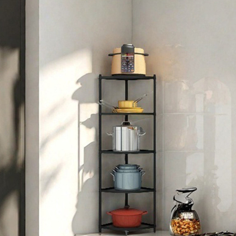 Latitude Run® 5-Tier Kitchen Corner Shelf Rack, Free Standing Pot Rack ...