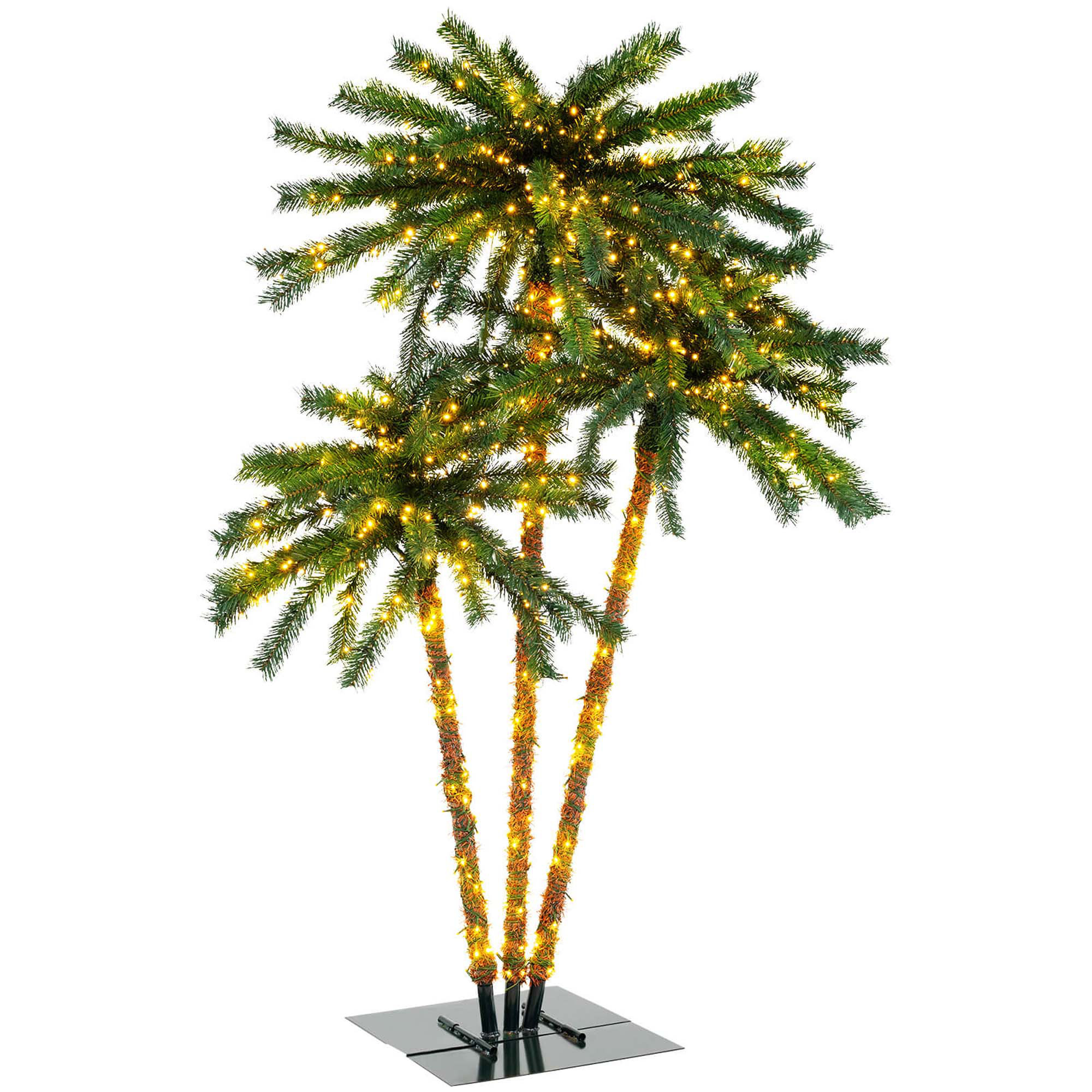 The Holiday Aisle® 6 Ft 3 Trunks Lighted Palm Tree 930 Led Light Up ...