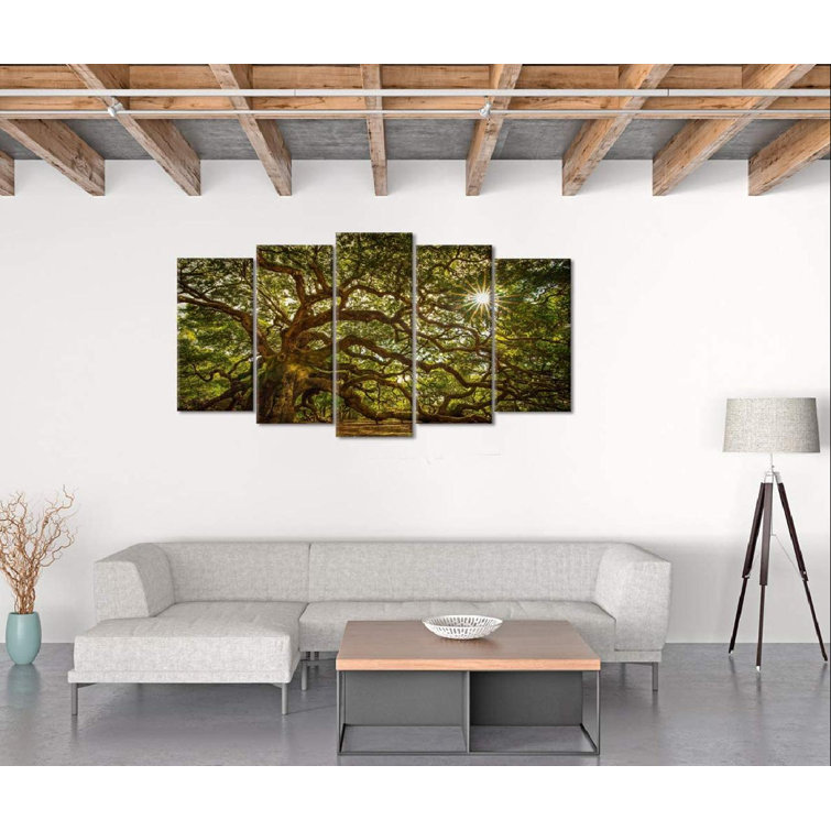 Loon Peak® Oak Tree Prints，Large Canvas Wall Art On Canvas 5 Pieces ...