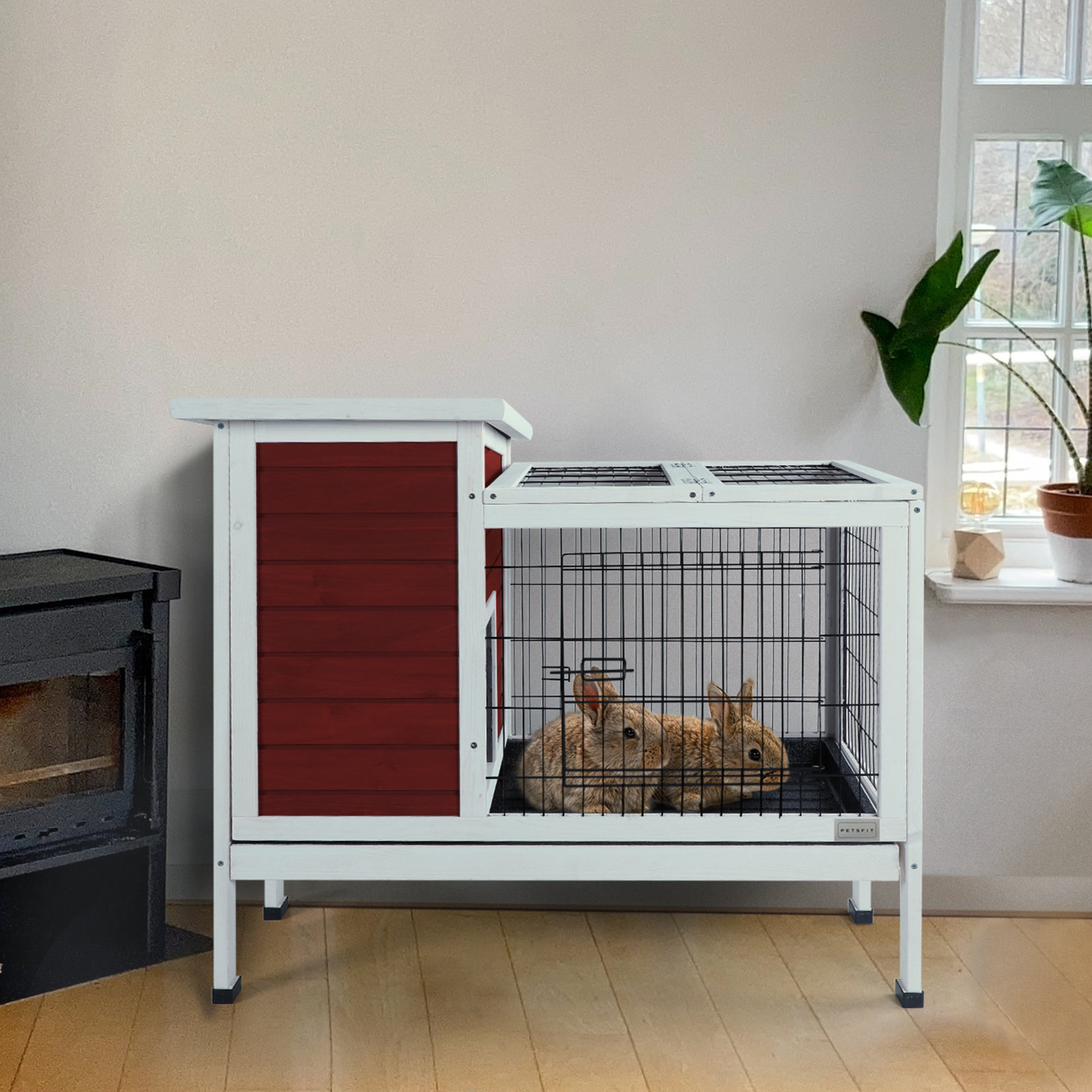 Tucker Murphy Pet™ Ceevah Wooden Rabbit Hutch For Indoor Uses & Reviews ...