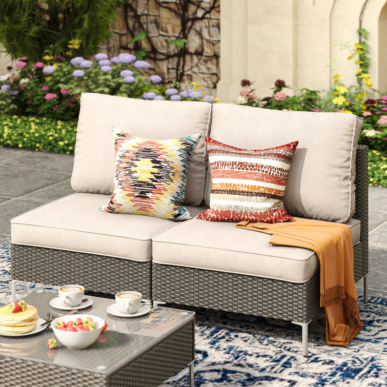 Ebern Designs Sterne Wicker Outdoor Patio Armless Single Sofa | Wayfair