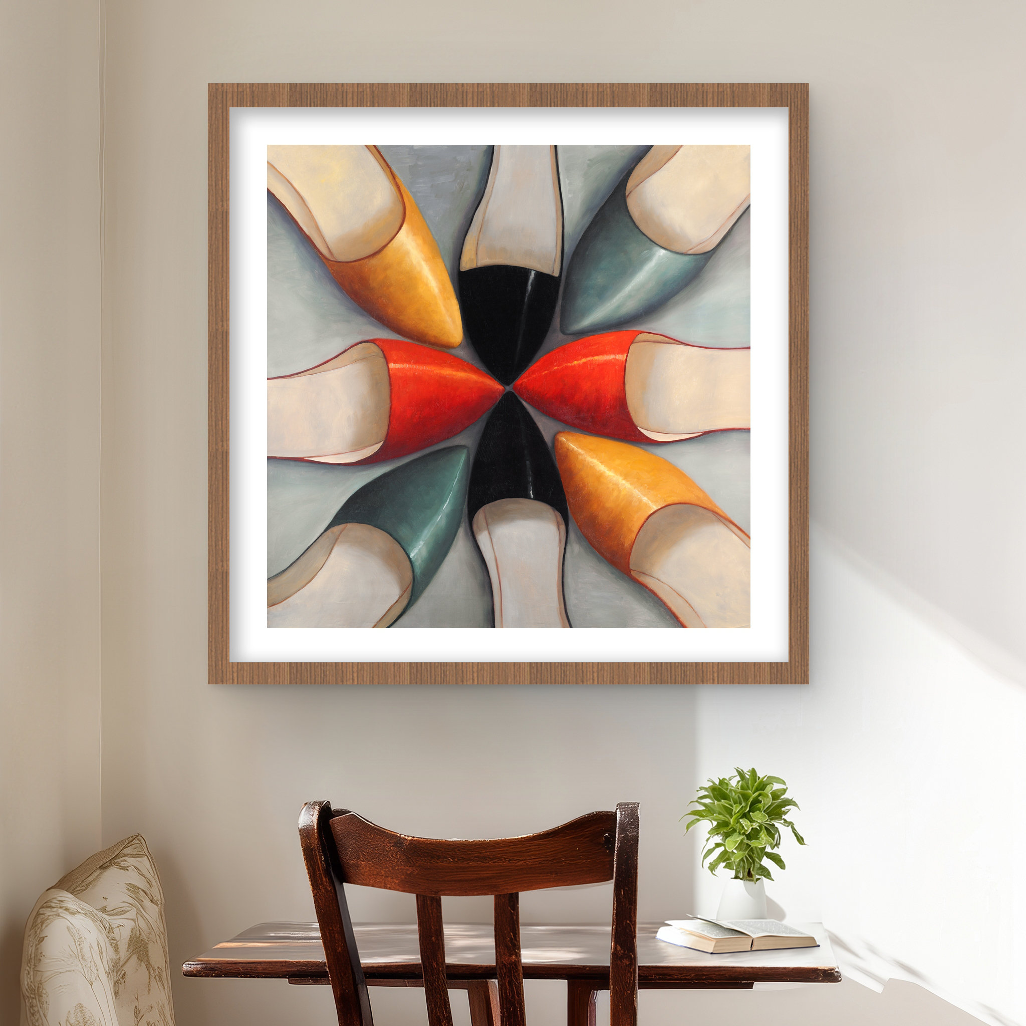 Lark Manor™ Women Shoes Contemporary Framed Matted Print | Home Decor ...