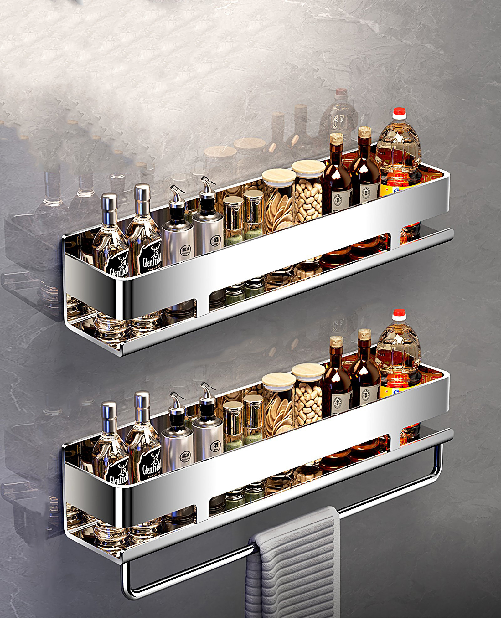 Prep & Savour Multi Functional Wall Mounted Kitchen Storage Rack | Wayfair