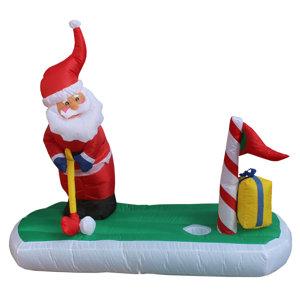 The Holiday Aisle® Fishing Santa Inflatable & Reviews | Wayfair