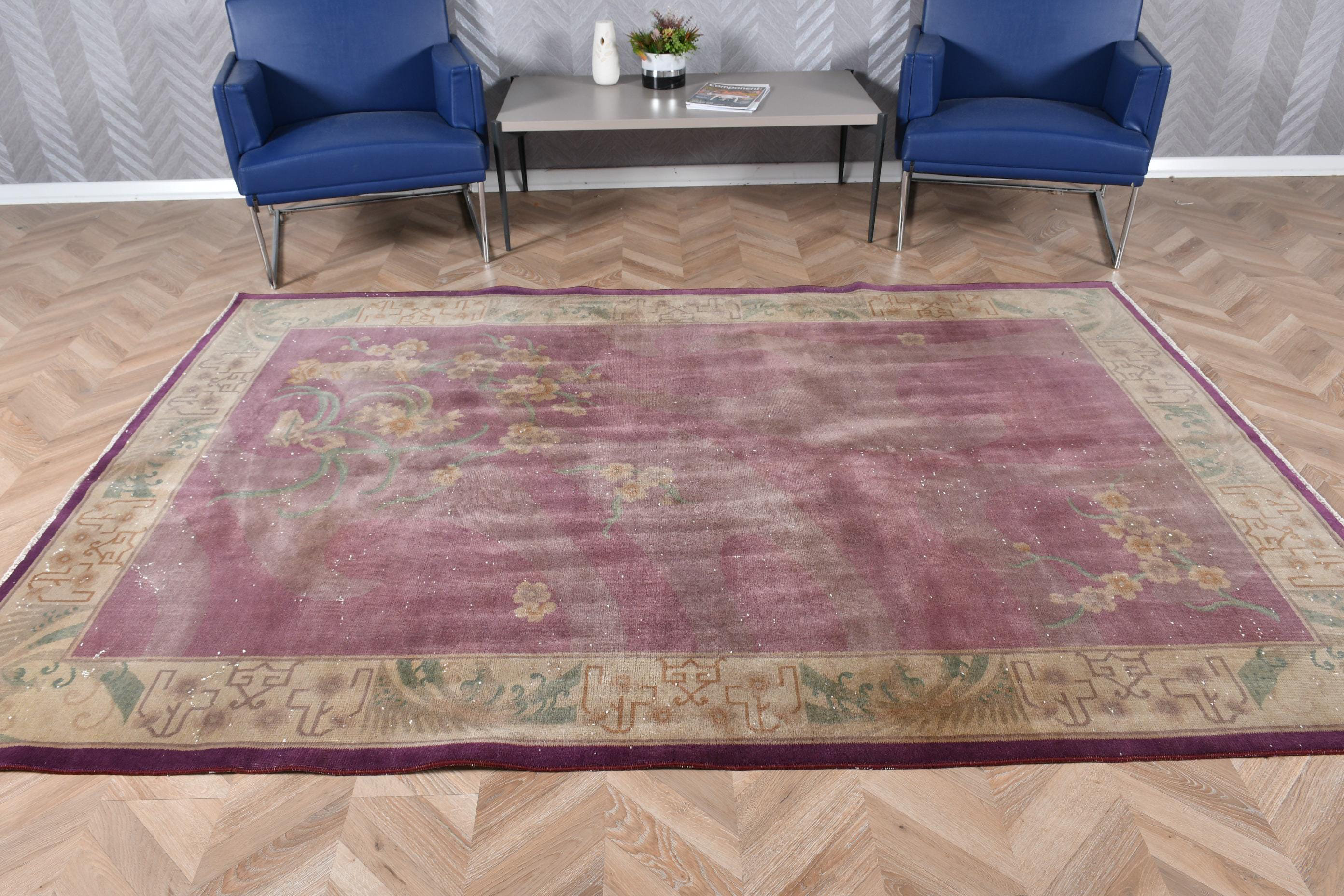 Bloomsbury Market Vintage Turkish Large Purple Wool Rug Ideal For ...