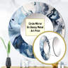 Design Art Blue And Grey Ethereal Elixir II - Abstract Round Mirror ...