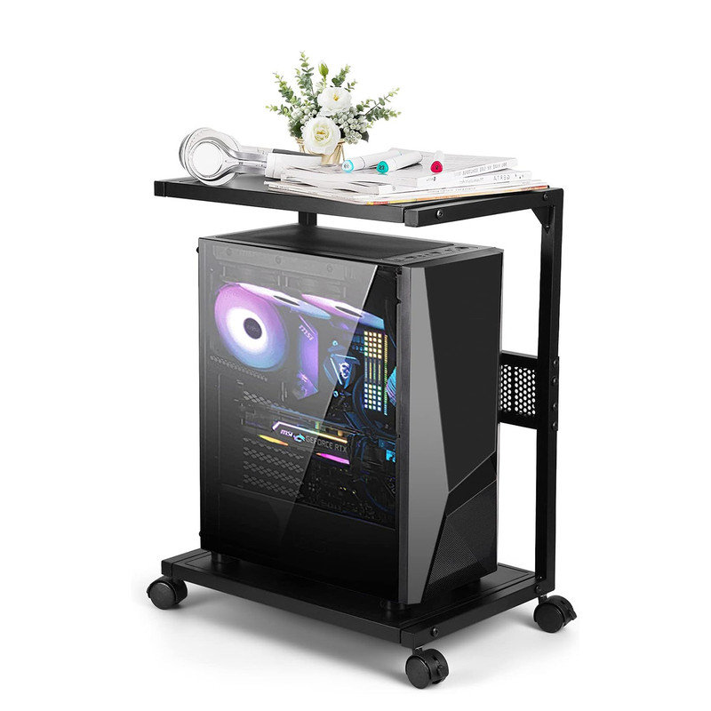 AMIZOY PC Stand Computer Tower Stand 2-Tier Metal CPU Stand with ...