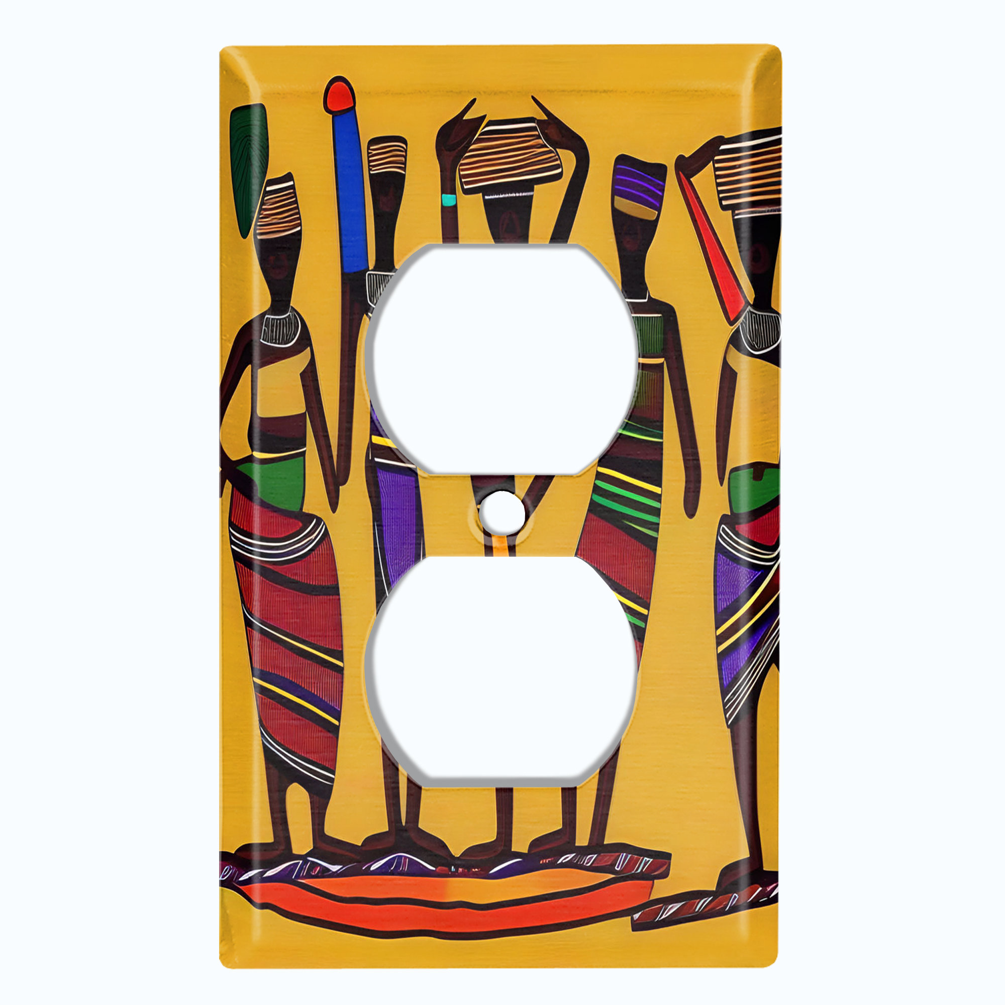 WorldAcc Metal Light Switch Plate Outlet Cover (Native African Culture ...