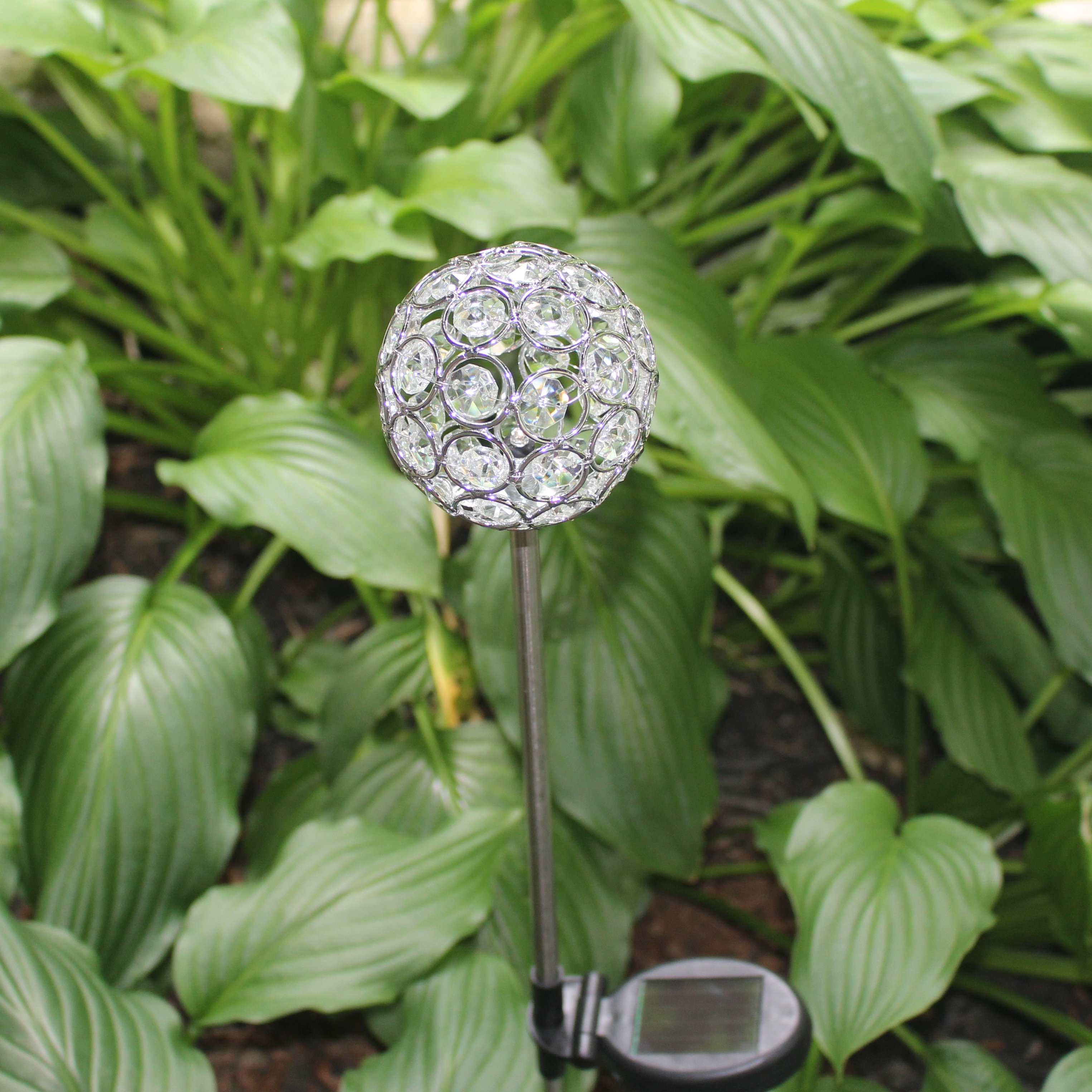 Amples Solar Powered Colouring Changing LED Light Garden Crystal Ball ...
