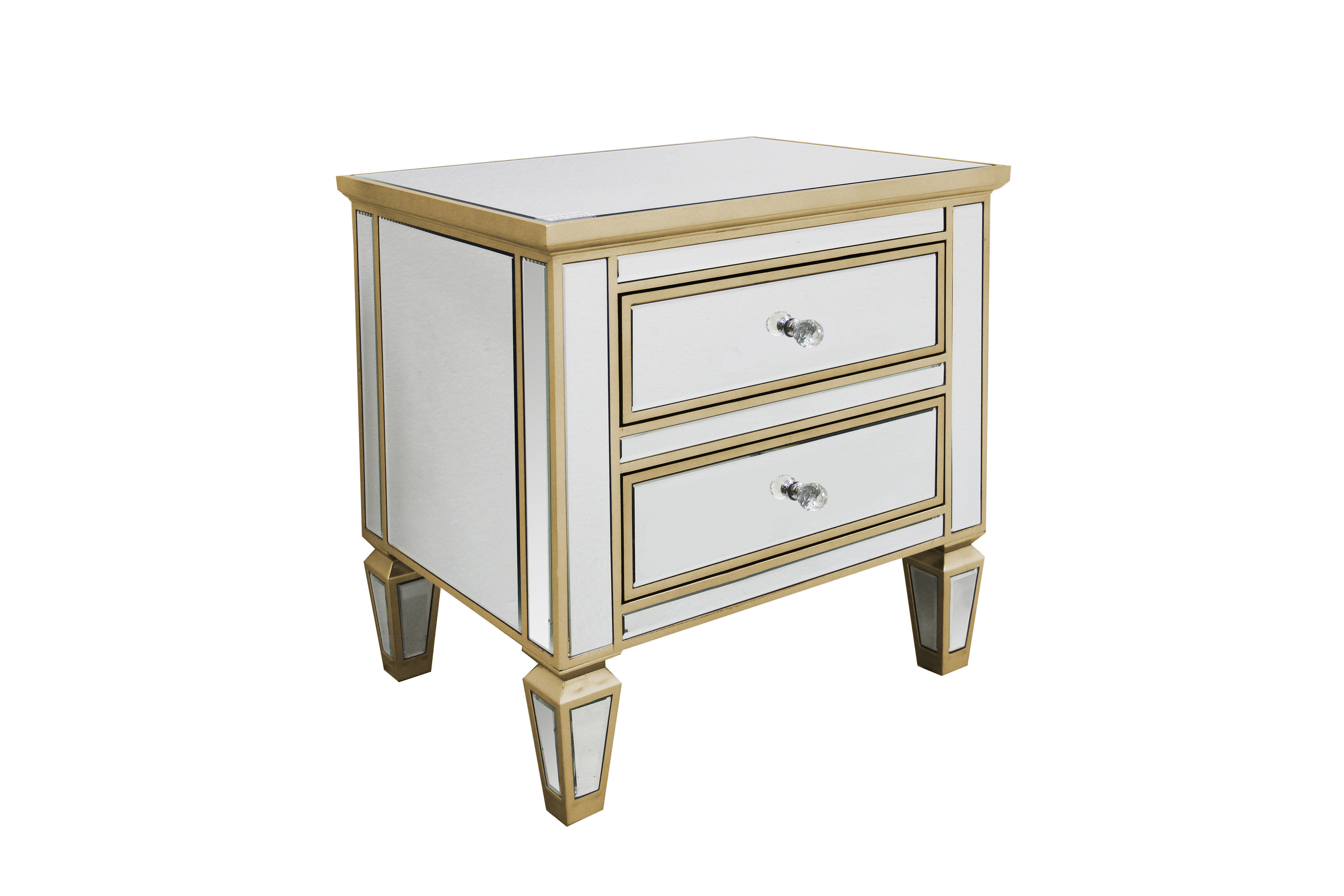 House of Hampton Mirnesa Modern Mirrored 2 Drawer Nightstand - Wayfair ...