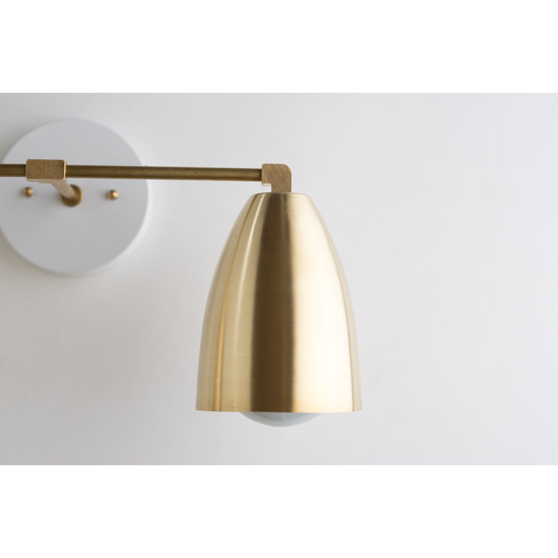 Mercer41 Calgary 2-Light Mid-Century Modern Vanity with spun Brass Cone ...
