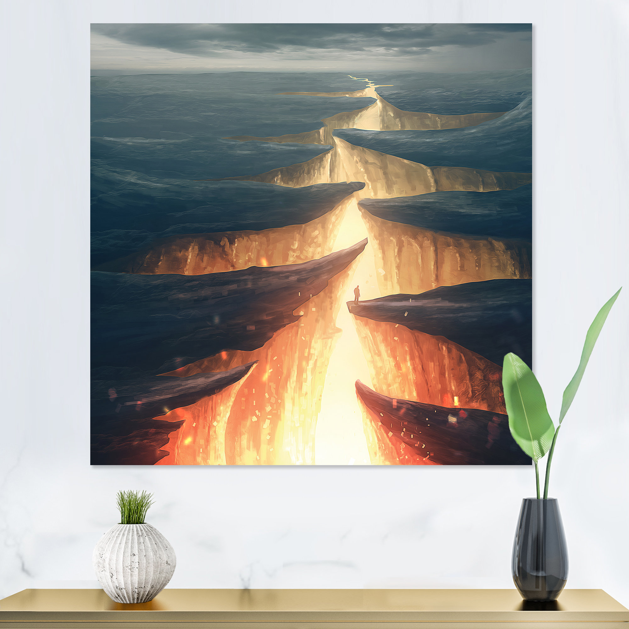Trinx Surreal Earth Splitting Game Art - Children''s Art Canvas Wall ...
