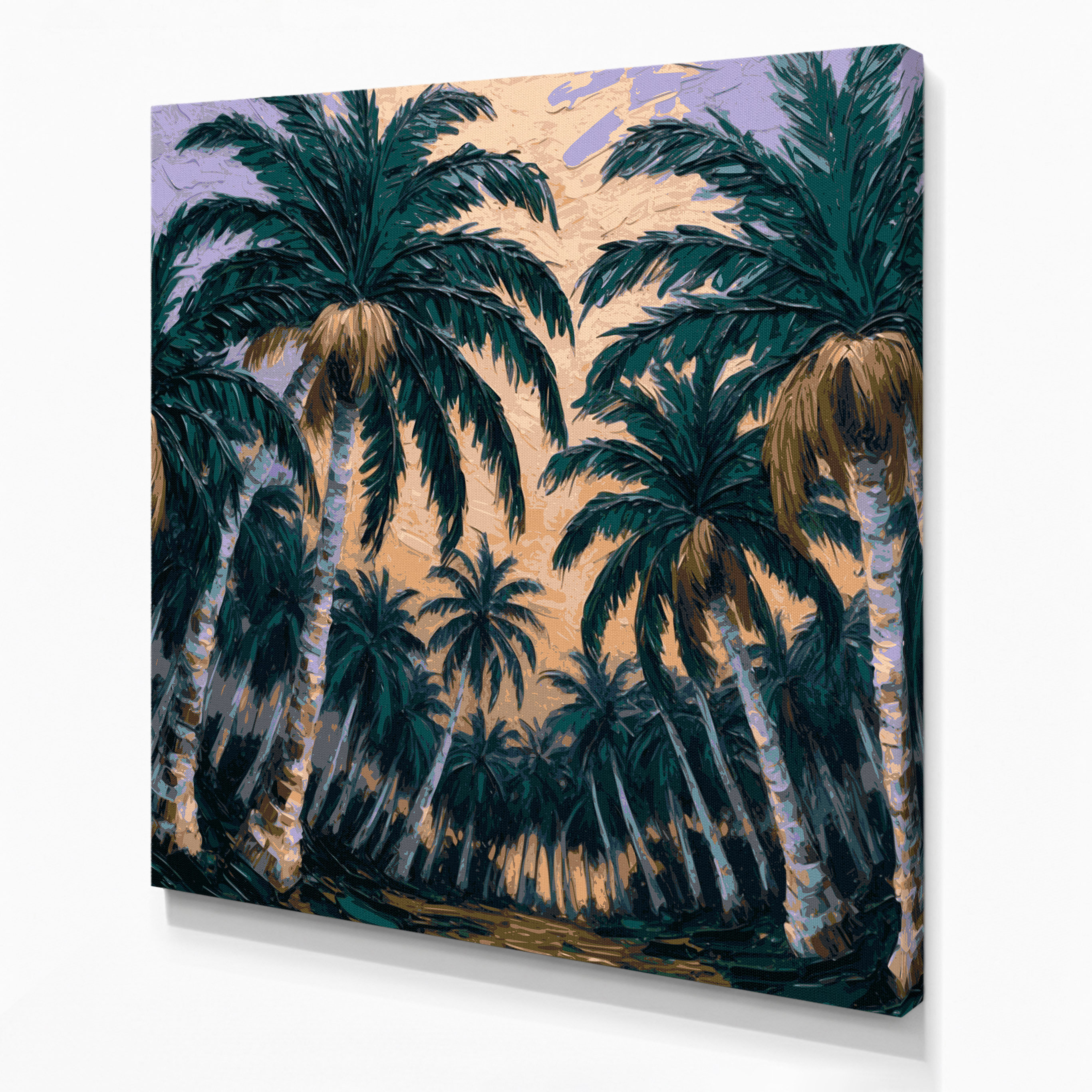 Bay Isle Home™ Botanical Coconut Palm Gray Canvas Wall Art | Wayfair