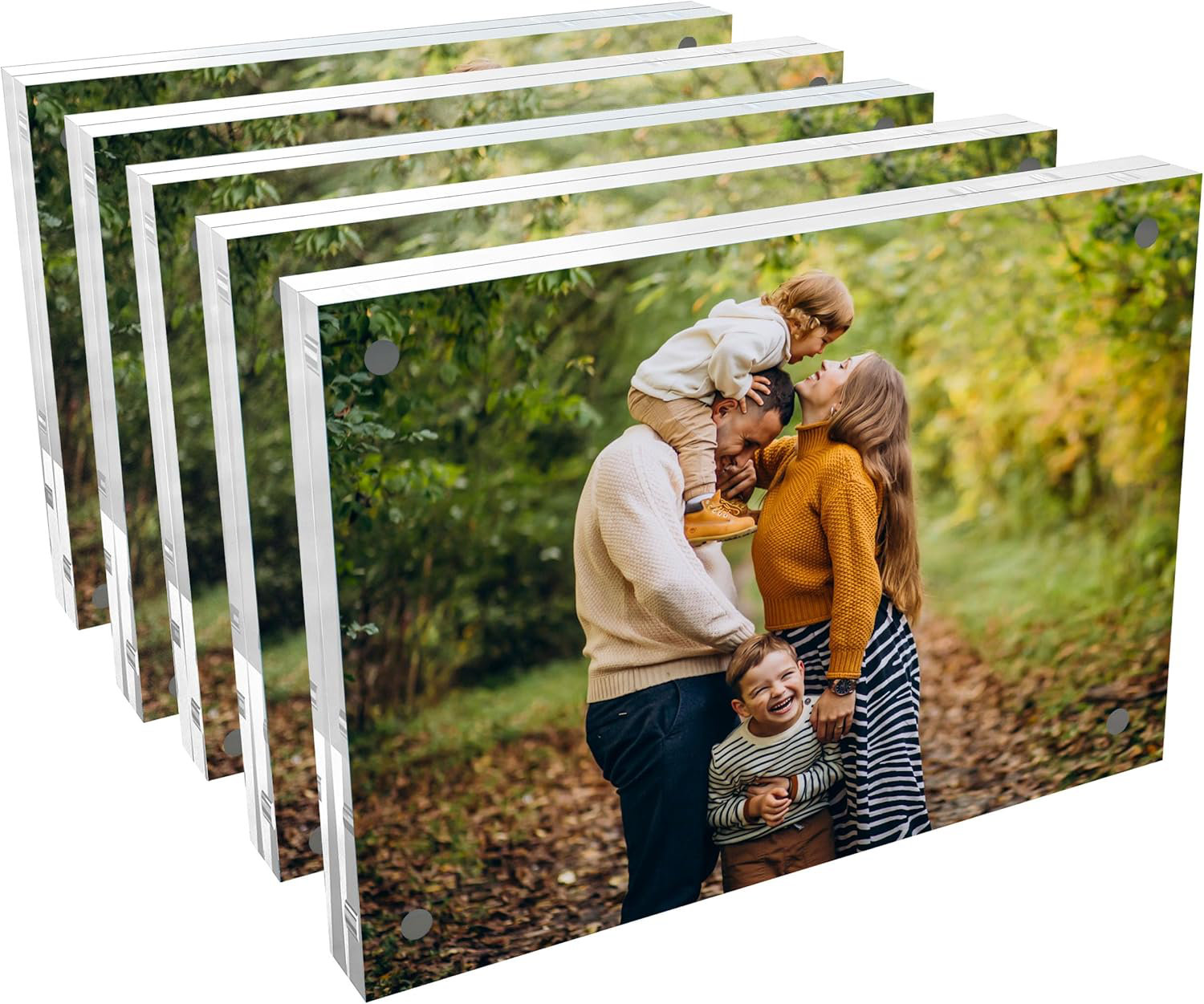 Ivy Bronx 5x7 Acrylic Picture Frames 5-pack Clear Double-sided Magnetic ...