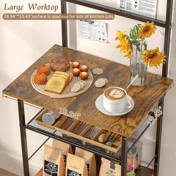 17 Stories 5 Tier Bakers Rack, Coffee Stand Station, Farmhouse Corner ...
