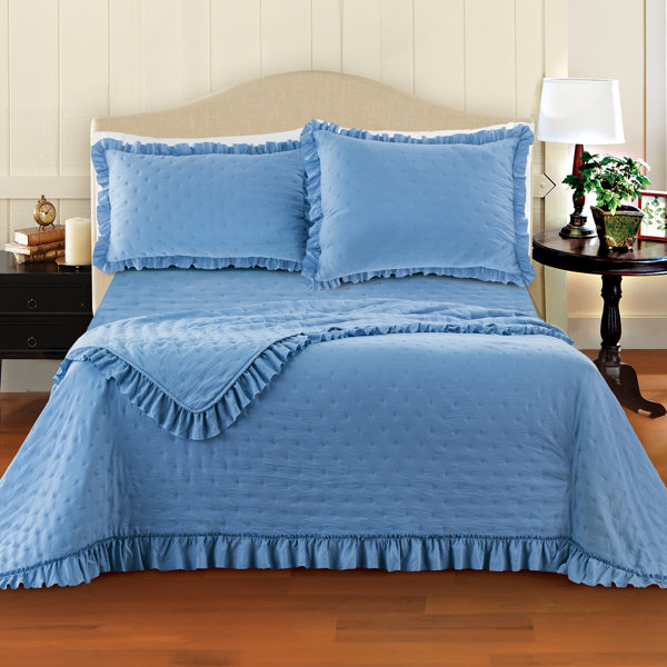 Winston Brands Textured Design Ruffled Border Solid Color Quilt | Wayfair