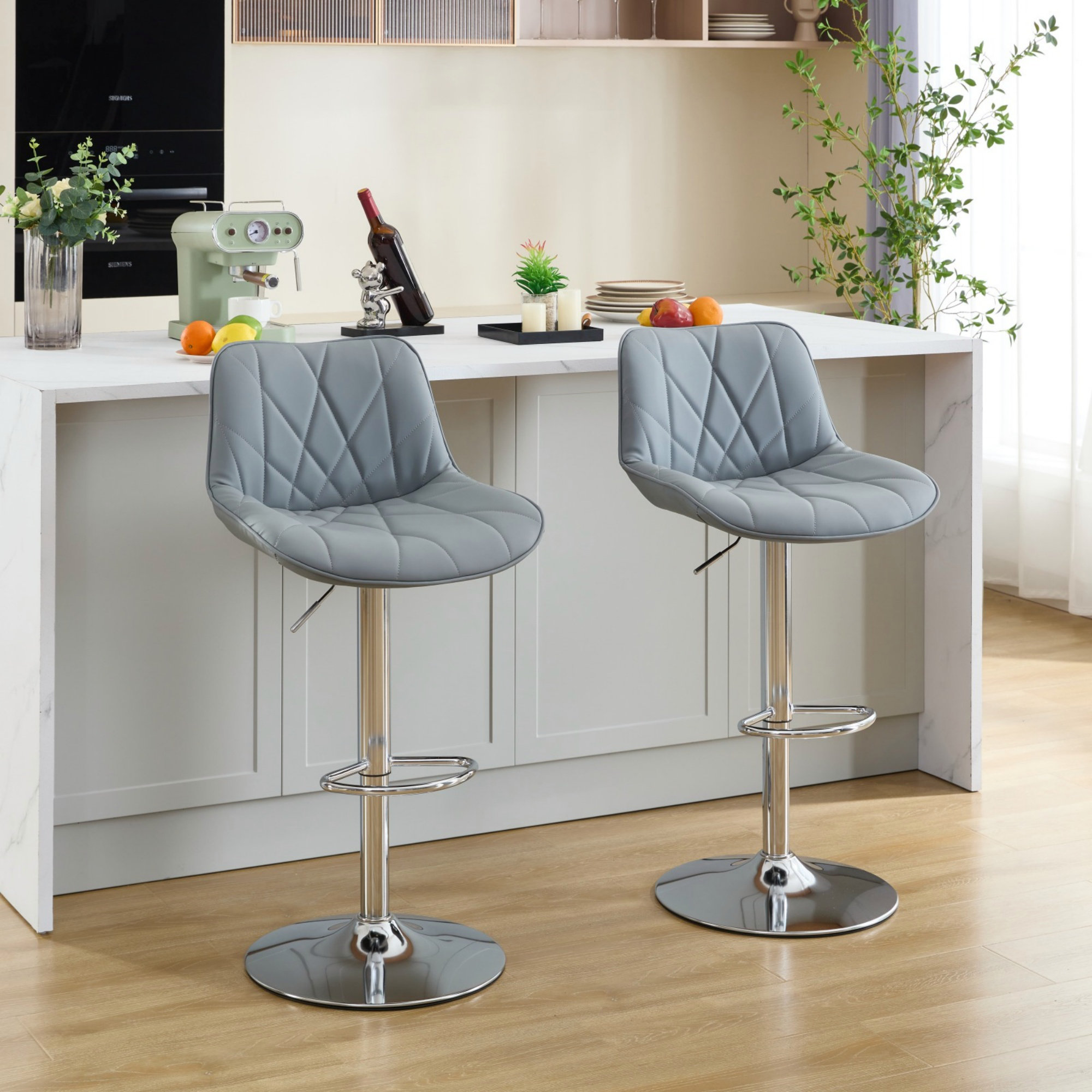 Ivy Bronx Counter Height Bar Stools Kitchen Island Barstools Adjustable ...