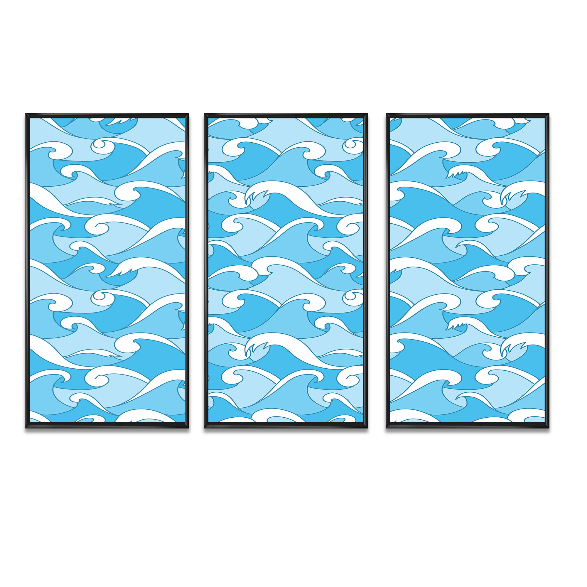 Rosecliff Heights Abstract Sea Waves In Light Blue - Nautical & Coastal ...
