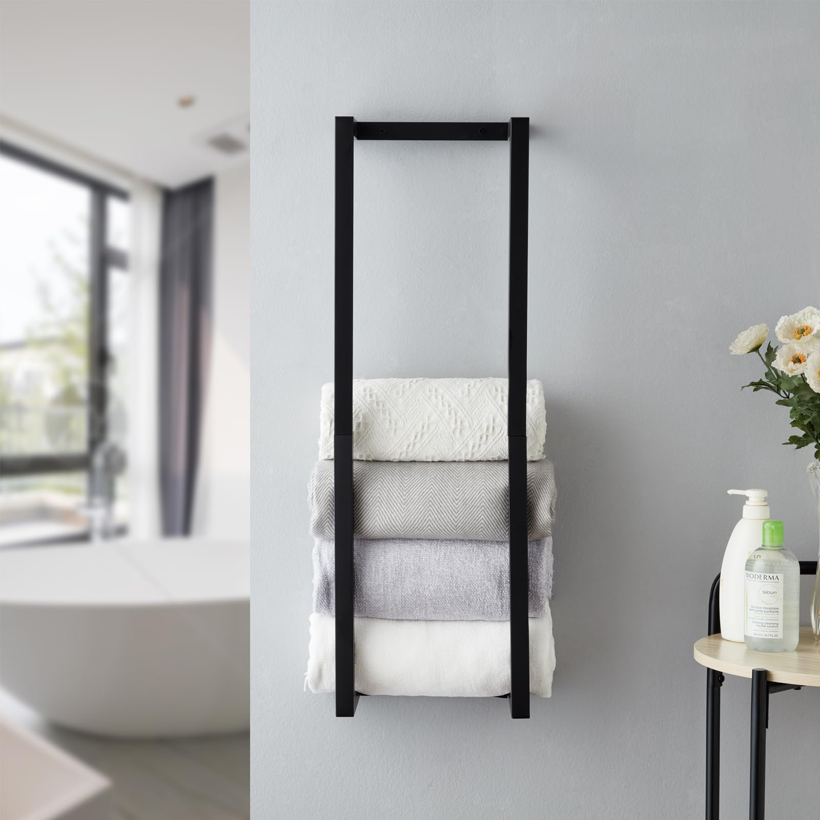 YIXIAOSHANGMAO Wall Mounted Towel Rack, Metal Roll Towel Rack, Small ...