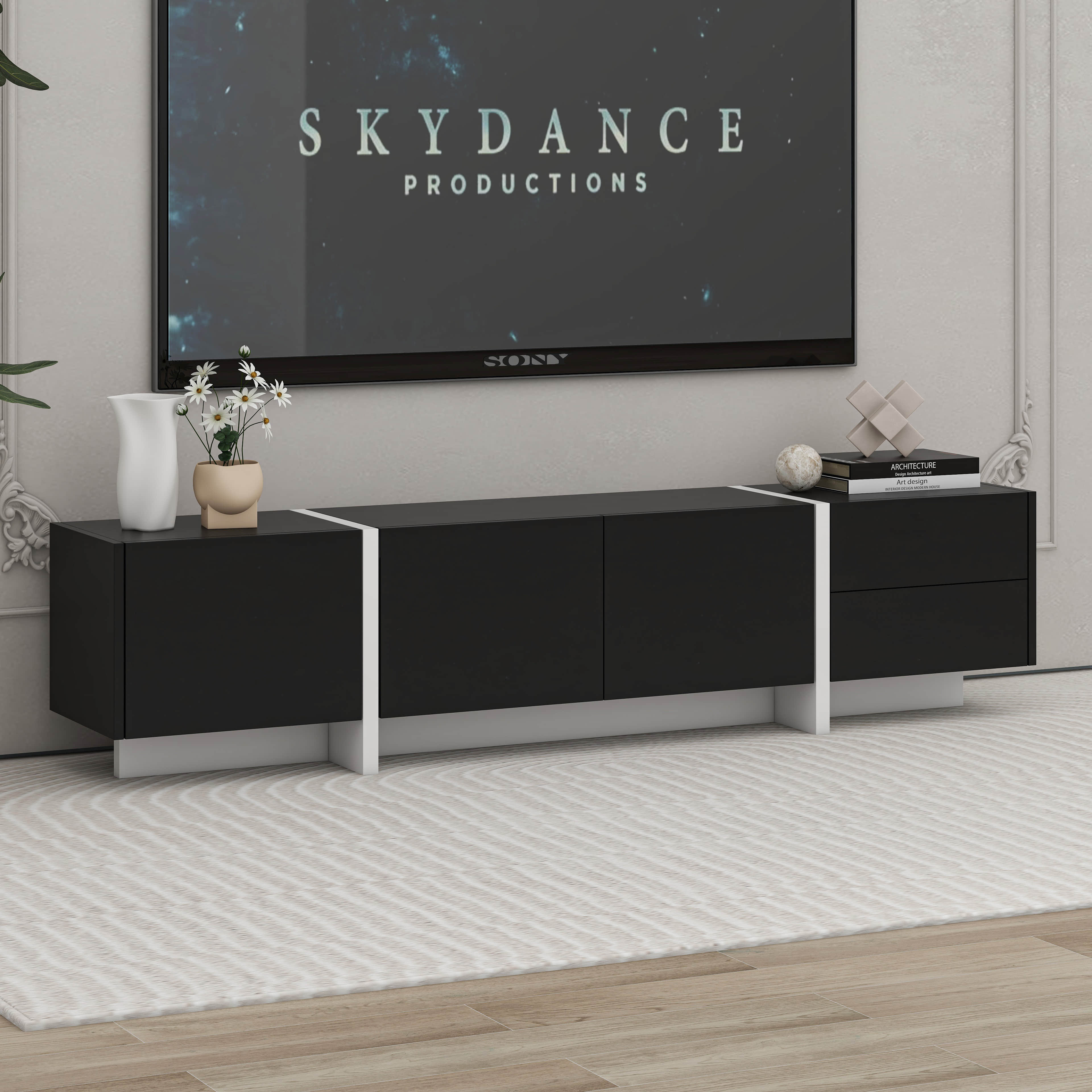 Cosmic Contemporary Rectangle Design TV Stand, Modern TV Cabinet With ...