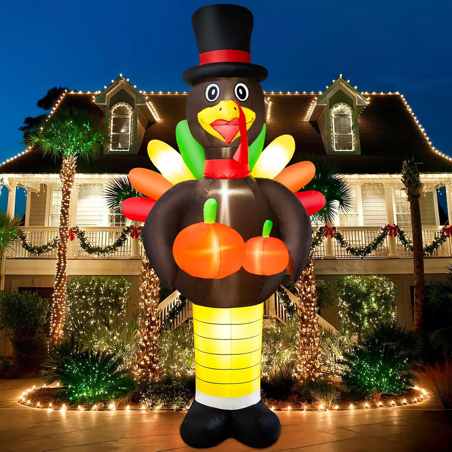 The Holiday Aisle® 10FT Thanksgiving Inflatables Turkey Decorations ...