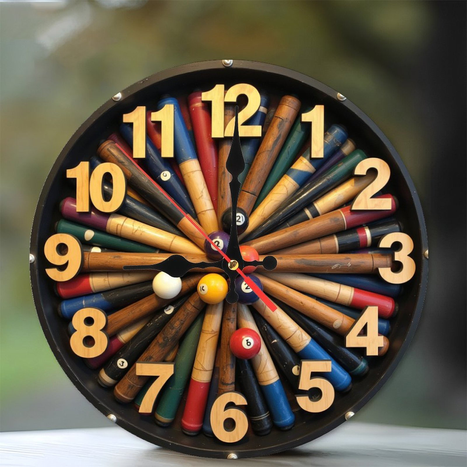 Union Rustic 10" Round MDF Wall Clock with Silent Quartz Movement and ...