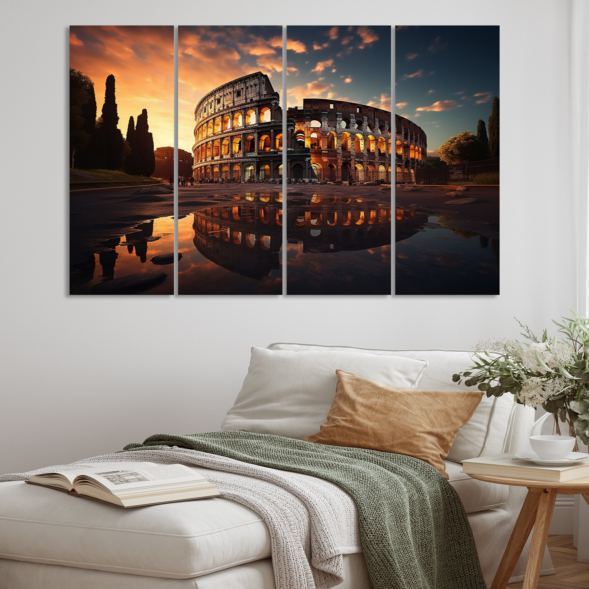 Latitude Run® Italy Colosseum Colosseo - Italy Canvas Prints - 4 Panels ...