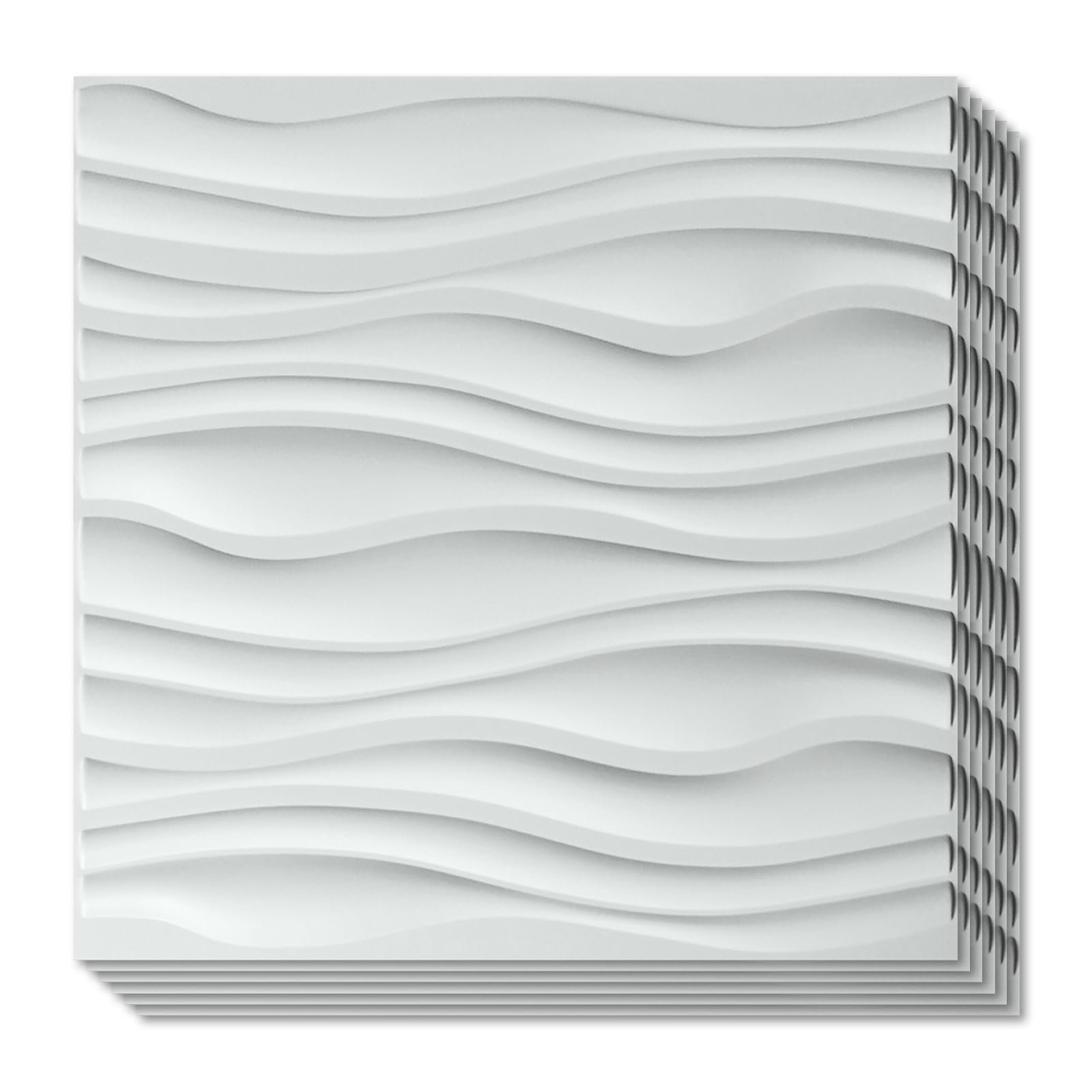 Zeki Shoggy PVC Wave Board Textured 3D Wall Panels, 19.7" X 19.7" (12 ...