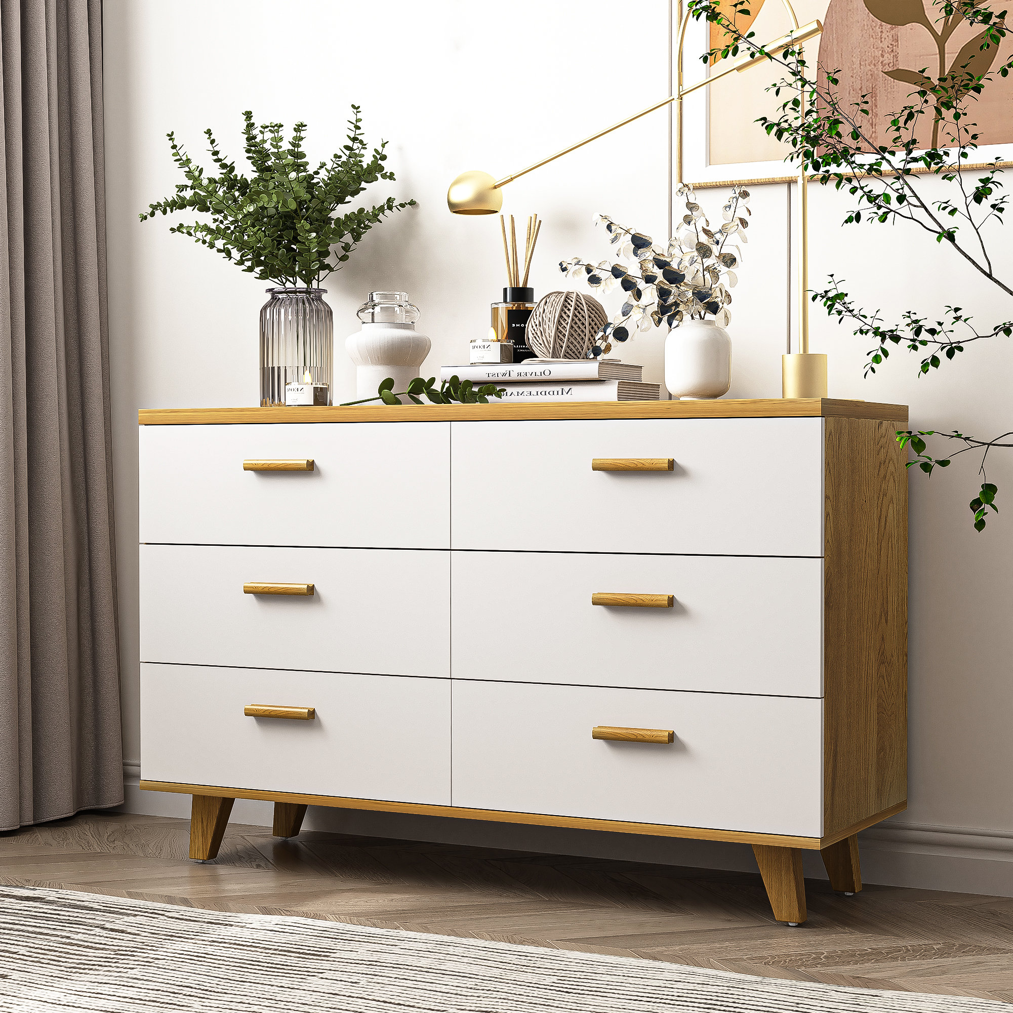 Sand & Stable™ Danae Modern 6 - Drawer Dresser Console Table Storge ...