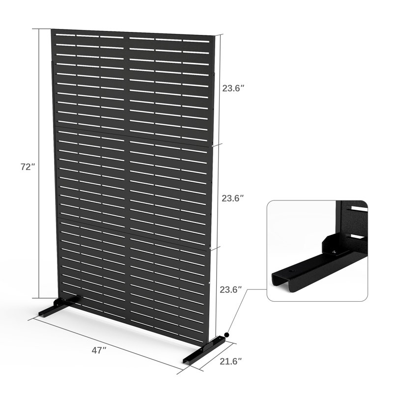 Conpsxc 72.5'' X 47.5'' Privacy Metal Screen Fence Panel(Set Of 2 ...