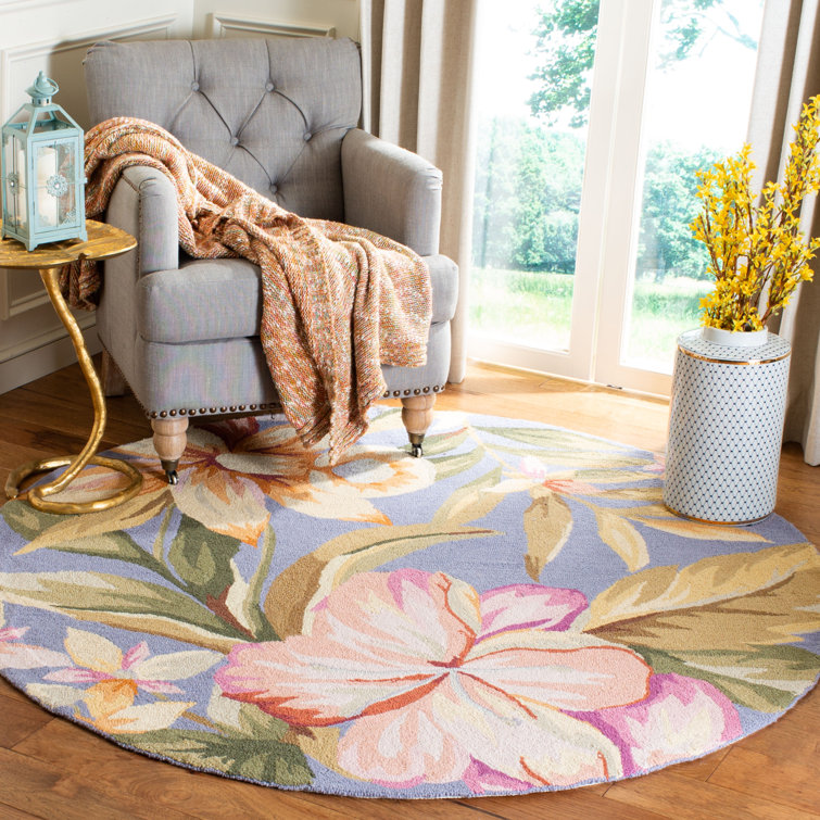 Winston Porter Jonsson Hand Hooked Wool Pile Floral Rug & Reviews | Wayfair