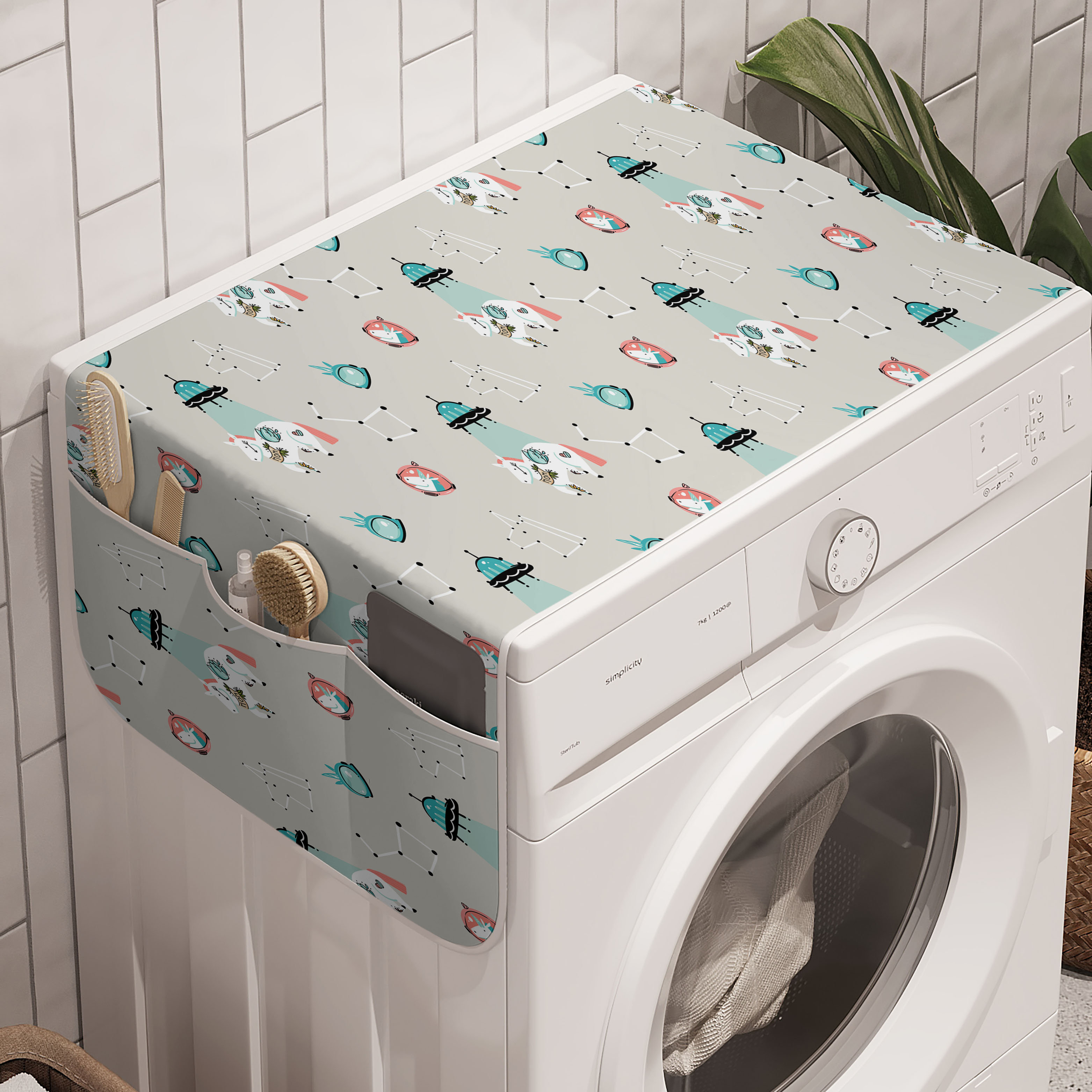 East Urban Home Galaxy Unicorn Washing Machine Organizer Pack of 2 47 ...