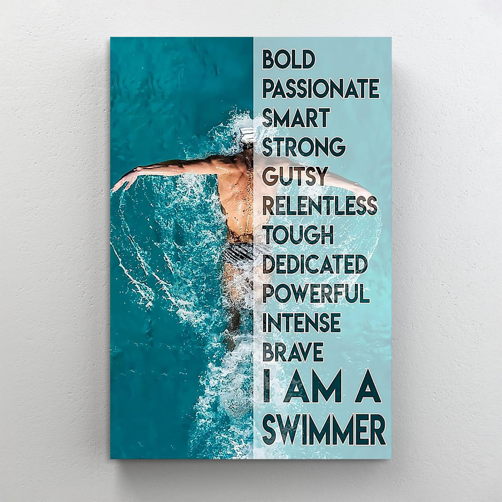 Trinx Swimming I Am a Swimmer - Wrapped Canvas Graphic Art - Wayfair Canada