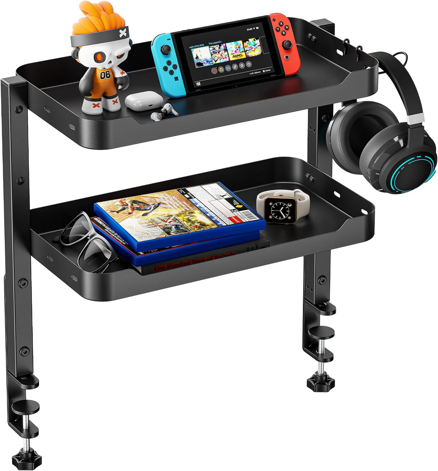 Hokku Designs 2-Tier Clamp On Desk Shelf,Heavy Duty Desktop Organizer ...