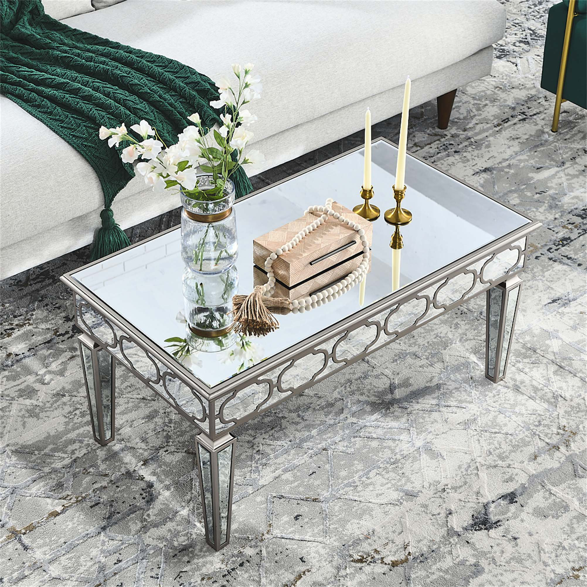 Rosdorf Park Elegant Shiny Mirror Coffee Table, Cocktail Table | Wayfair