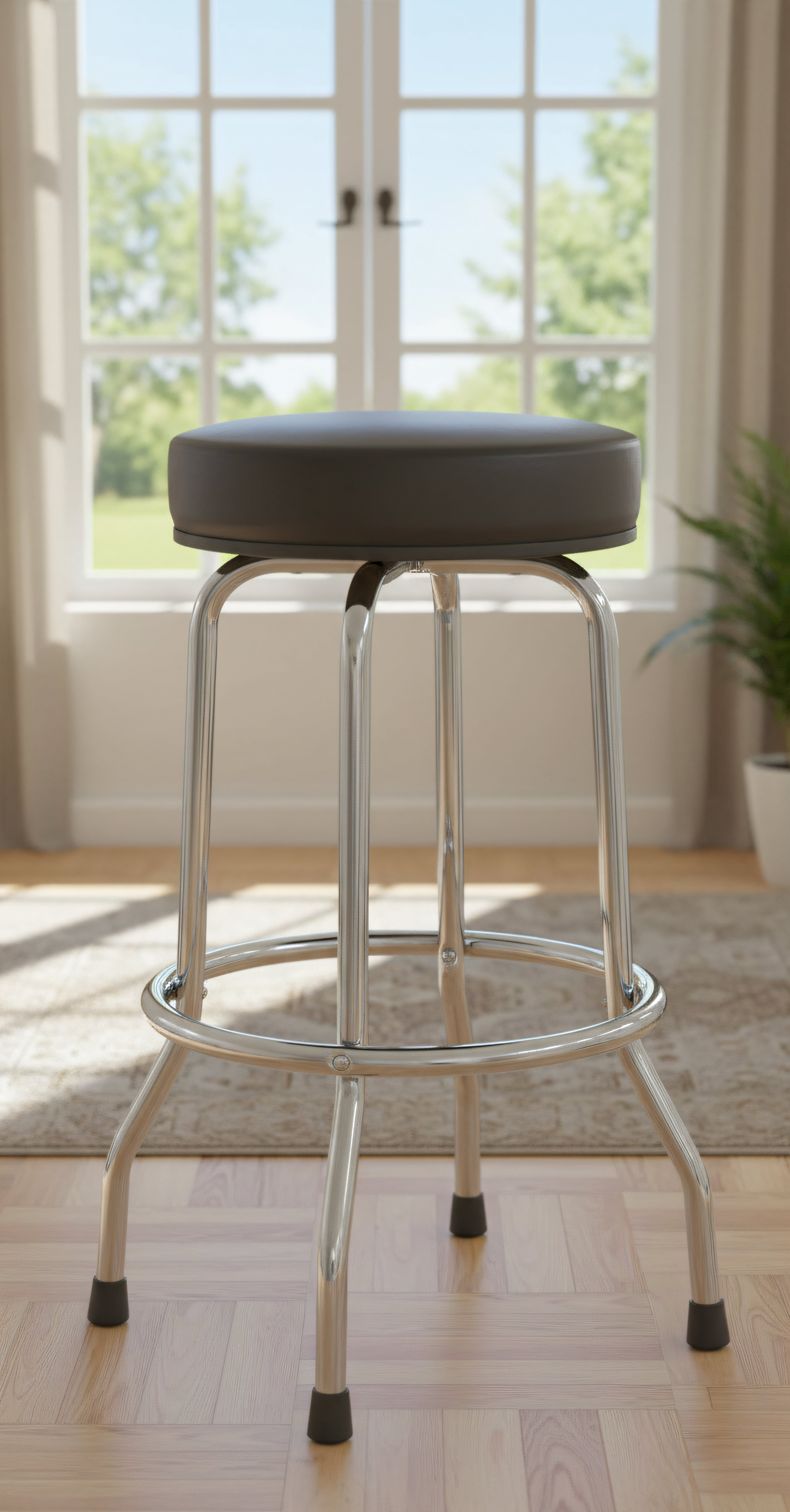 Red Barrel Studio® Black, Padded Swivel Bar Stool, 28.77 Inches High ...
