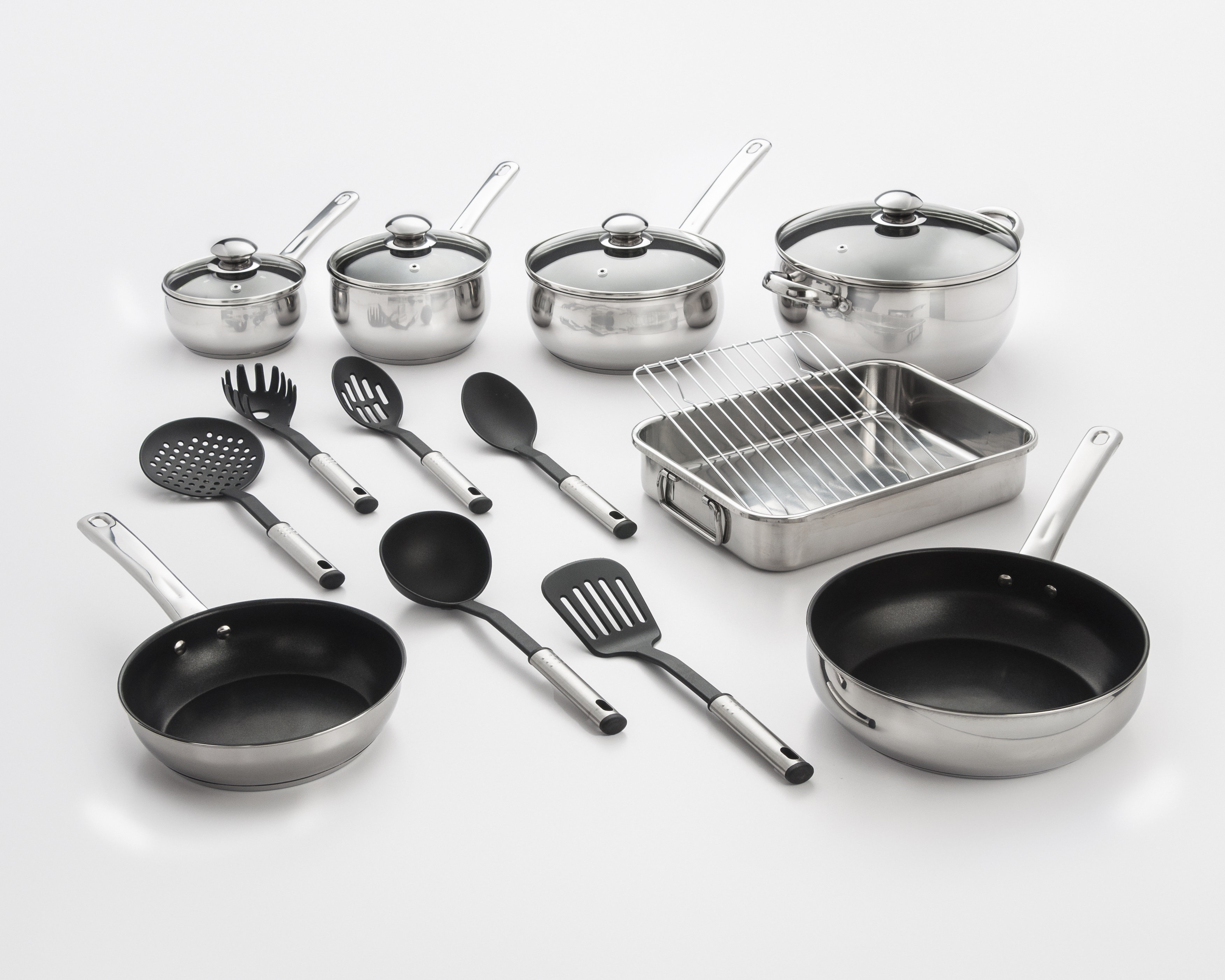 Cook Pro 18 Pieces Stainless Steel Non Stick Cookware Set & Reviews ...