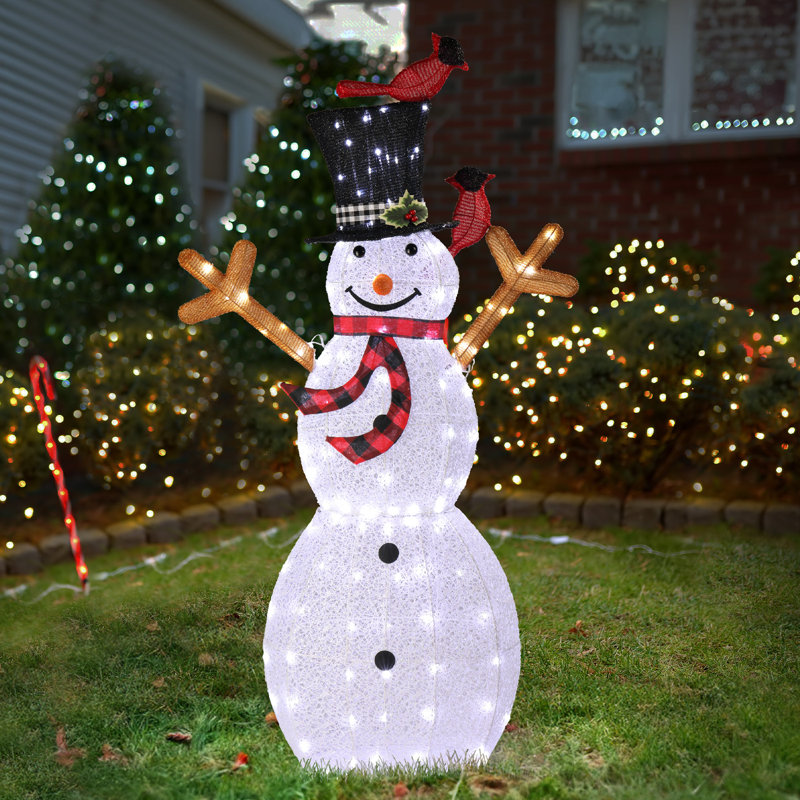 The Holiday Aisle® Lighted Snowman Christmas Yard Decoration | Wayfair
