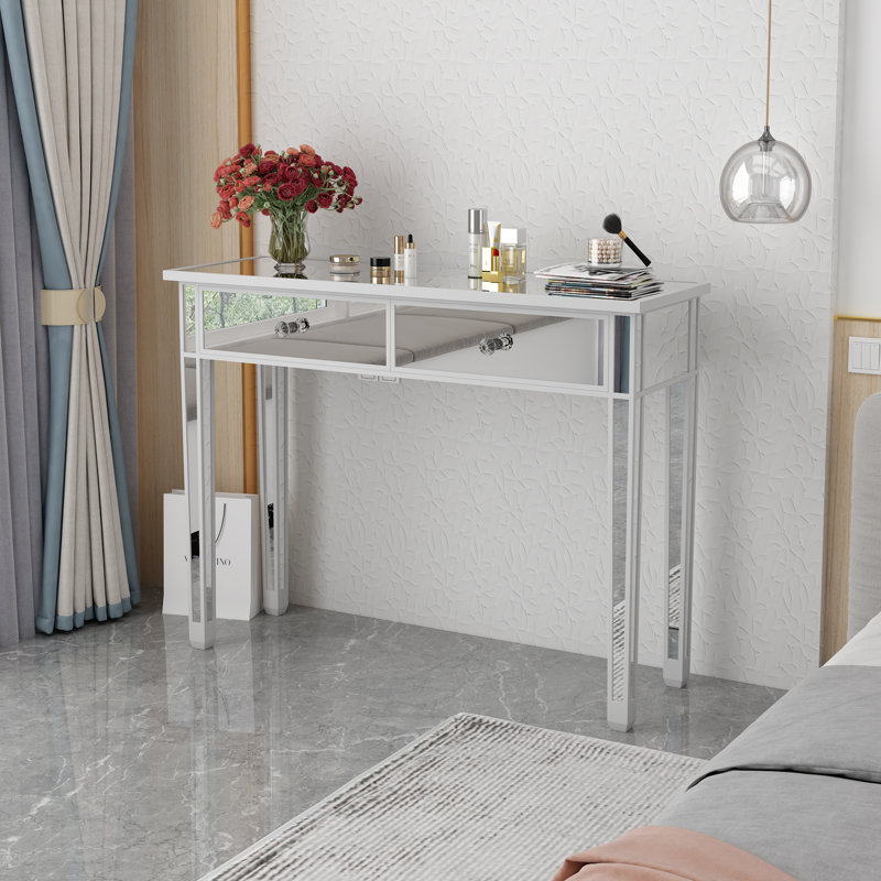 Mercer41 Tayde Mirrored Makeup Vanity Table | Wayfair