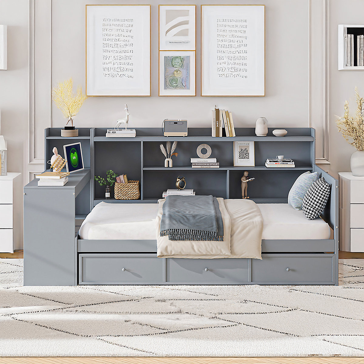 Lark Manor™ Wooden Daybed With Desk | Wayfair